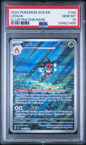 2024 POKEMON SCR EN-STELLAR CROWN ILLUSTRATION RARE #144 LEDIAN PSA 10 ...