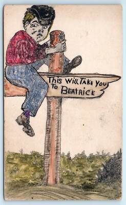 POSTCARD This Will Take You to Beatrice Nebraska Sign Artist Hand ...