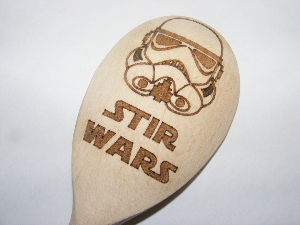 STAR WARS STAR TREK DR WHO CHEWIE DARTH VADER BAKING WOODEN SPOON ...