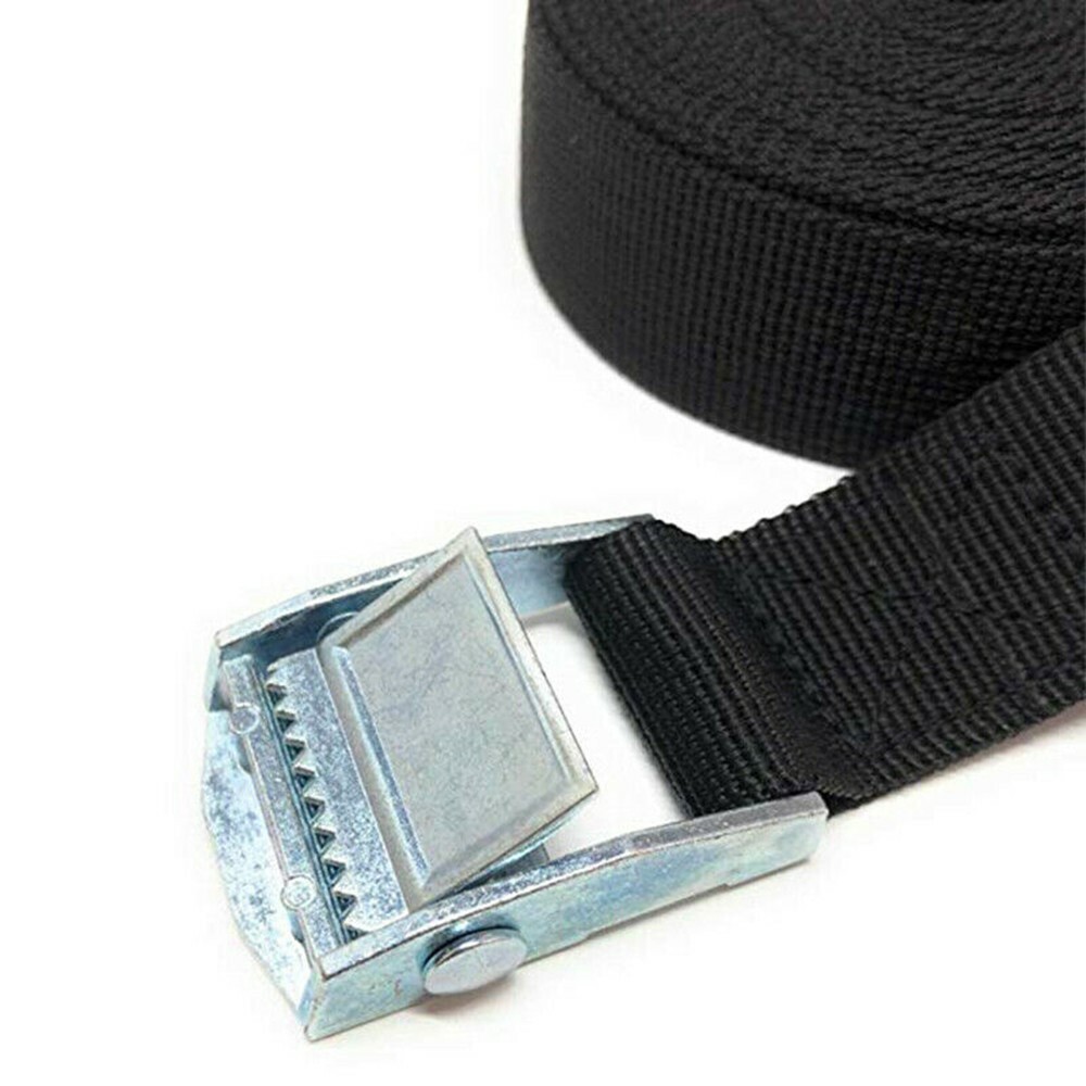 2x Black Lashing Straps Tie Down Cargo With Cam Buckle Practical 25mm ...
