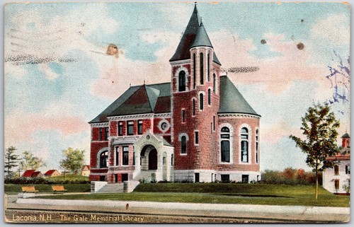 Laconia New Hampshire NH, The Gale Memorial Library Building, Vintage ...