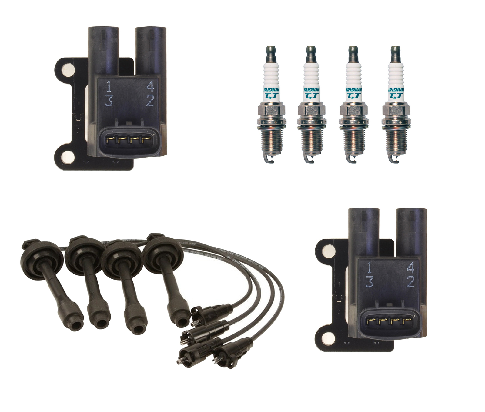 Denso 2 Ignition Coils Wire Set 4 Iridium TT Spark Plugs Kit For Chevy ...