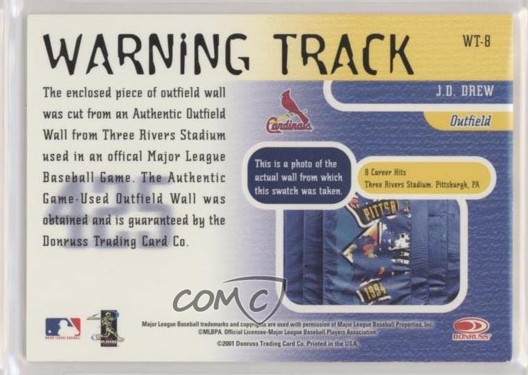 2001 Donruss Studio Warning Track JD Drew #WT-8 | eBay
