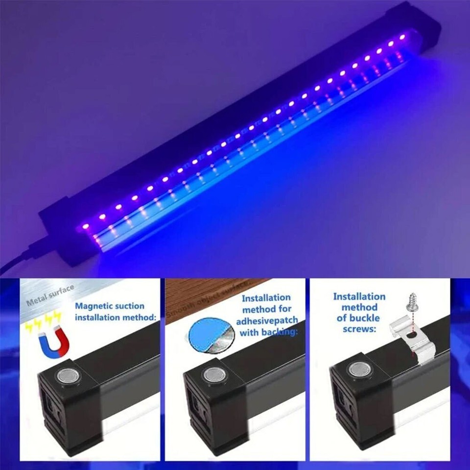 2PCS 48 LED UV Black Light Bar Fixture Ultraviolet Lamp Strip US Plug ...