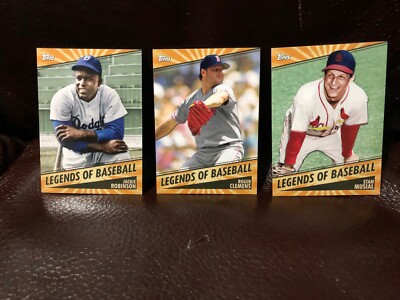 (3) 2021 Topps Legends of Baseball Robinson LOB-6, Clemens 22, Musial ...