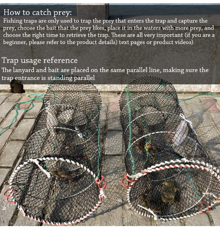 2x Drasry 37.4 IN X 19.6 IN Crap Trap, Shrimp Trap, Fish Trap, Lobster ...