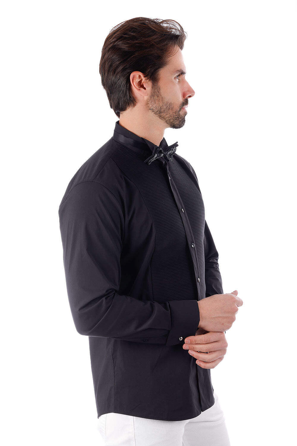 BARABAS Men's Solid Color Tuxedo Button Down Long Sleeve Shirt 4txs01 ...