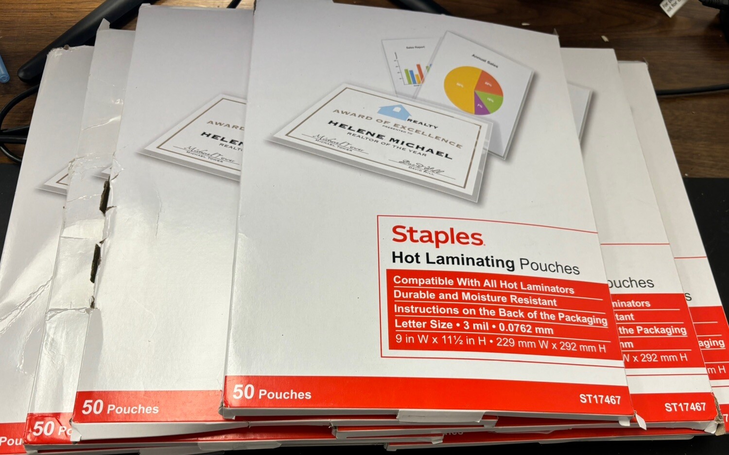 6 Staples 3 mil Thermal Laminating Pouches Letter Size 50 pack (300 ...