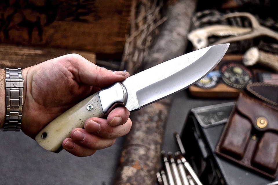 CFK Handmade D2 Custom INDIAN PRINCESS SCRIMSHAW BONE Hunting Skinner Knife | eBay