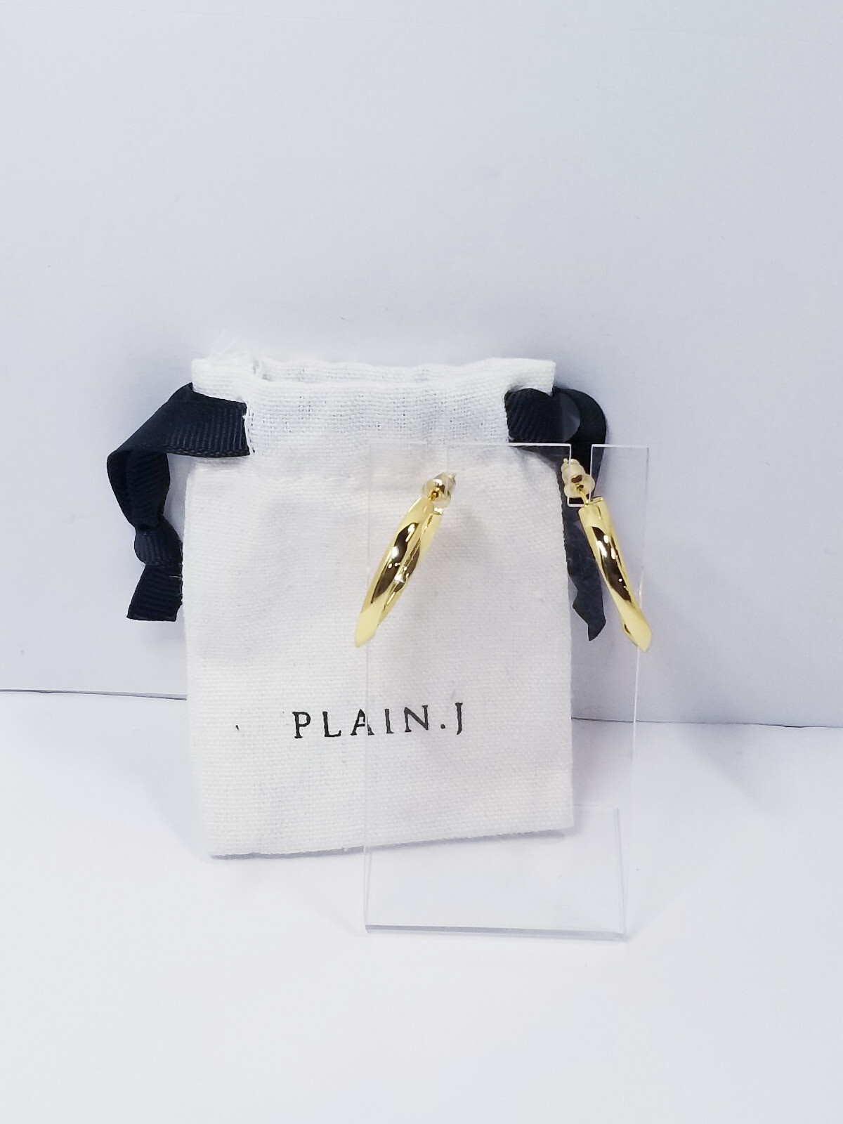 Plain.J Twirl Hoop Earrings - Gem