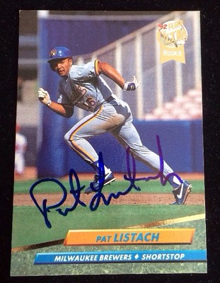 PAT LISTACH 1992 FLEER ULTRA ROOKIE RC Autographed Signed AUTO Baseball ...