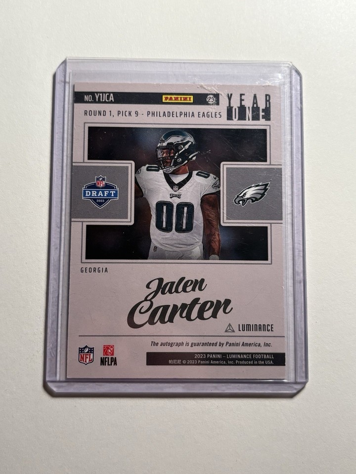 2023 Panini Luminance Jalen Carter Year One Signatures RC Auto #Y1JAC ...