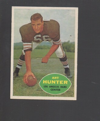 1960 Topps Football Card #67 Art Hunter-Los Angeles Rams Near Mint Card ...