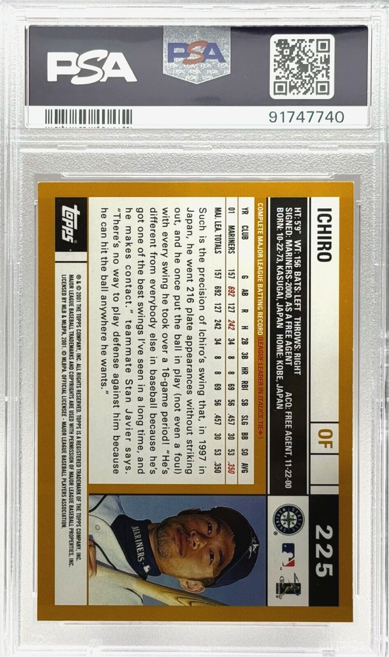 2002 Topps Ichiro All Star Rookie #225 PSA 9 Mint Mariners | eBay