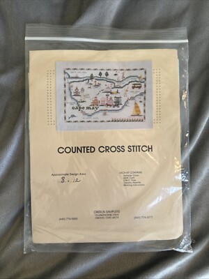 Counted Cross Stitch Kit Cape May 8 x 12 Oberlin Samplers Vtg | eBay