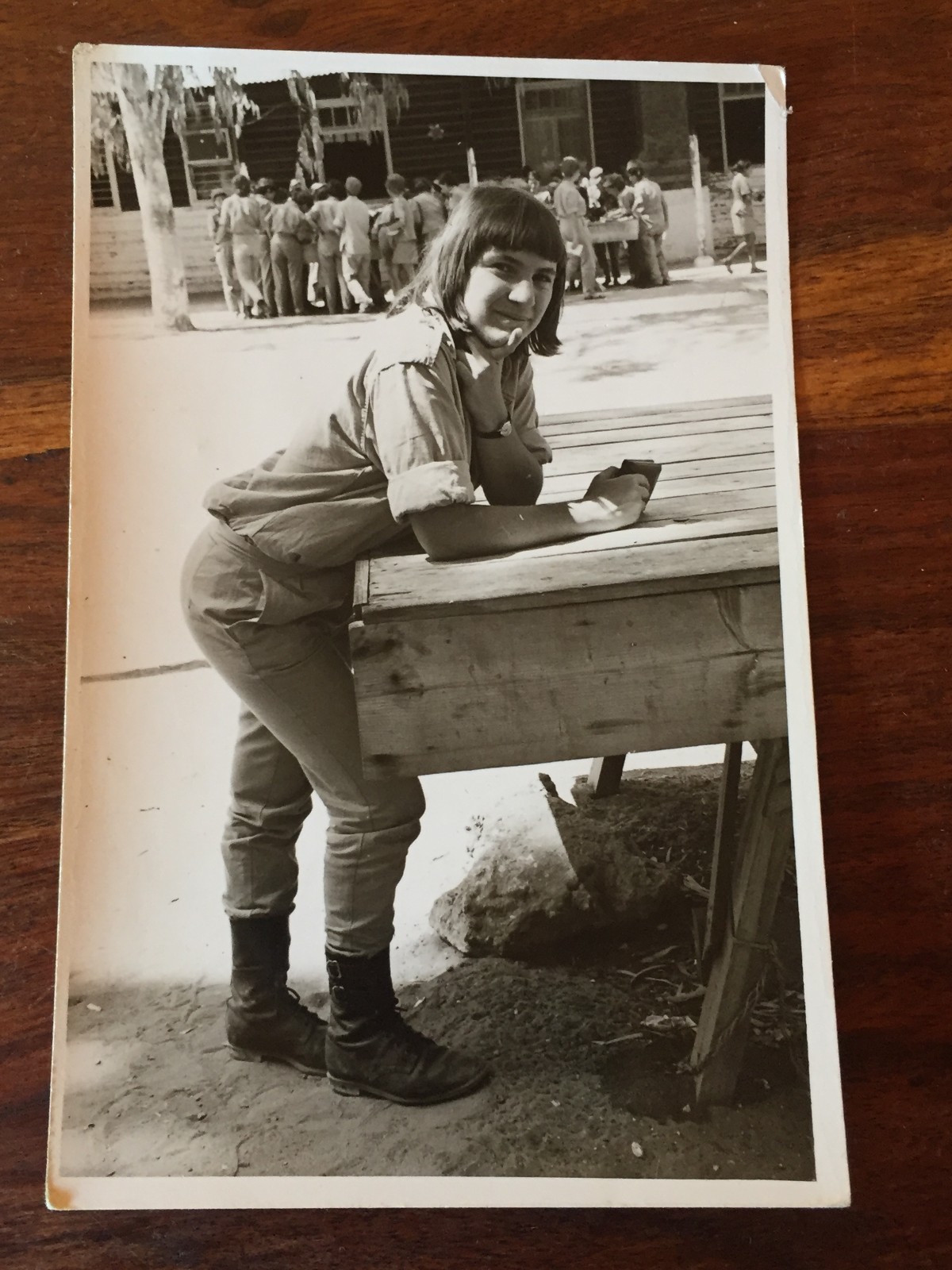 REAL PHOTO 1950s ISRAEL ARMY IDF FEMALE SOLDIER GIRL SEXY POSING ZAHAL ...