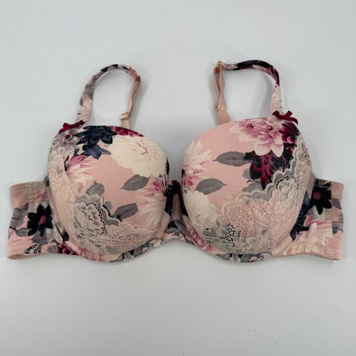 Lane Bryant Cacique Balconette Boost Pushup Bra Size 42C Pink Floral ...