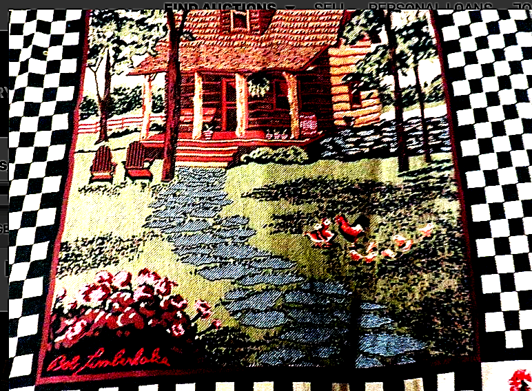 VTG BOB TIMBERLAKE WOVEN BOHO TAPESTRY BLANKET THROW ROOSTER FRINGED 70 ...