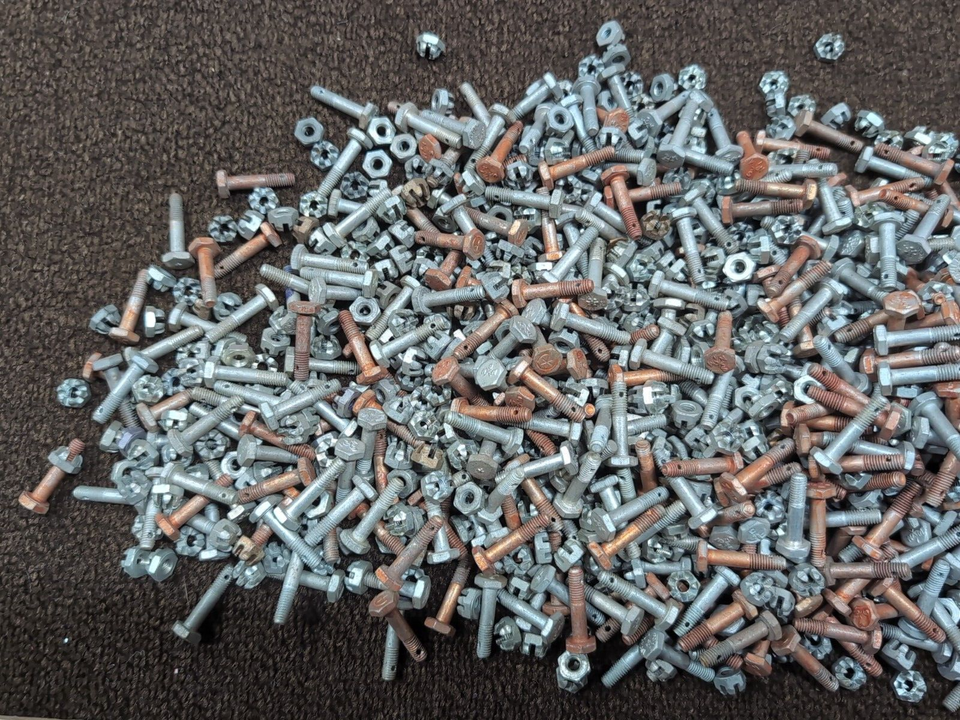AN 10-32 x 7/8 inch Hex Head Drilled Aircraft Bolts Castle Castlellated ...