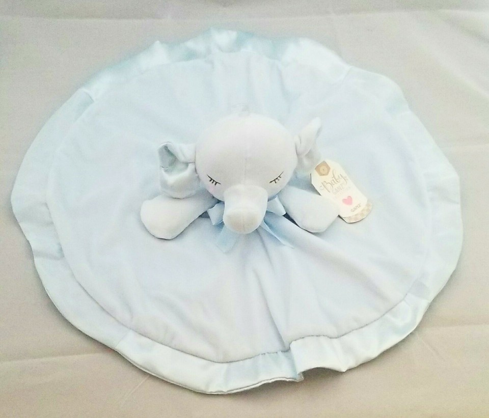 Baby Elephant Blue Plush Security Binky Blanket Shower Christmas Gift ...