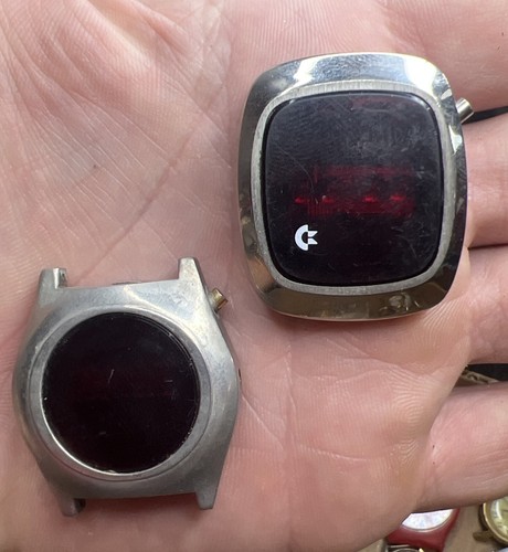 (2) Vintage TIME Master Commodore - France Watch - LCD - French Case ...