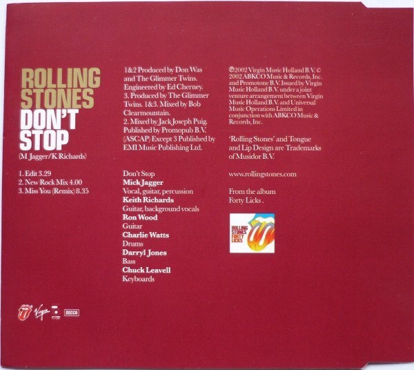 THE ROLLING STONES - Don't Stop (CD Single, Dec-2002, Virgin) ** UK ...