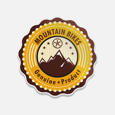 Vintage Bicycle Label Mountain Bikes Genuine Product Vinyl Sticker ...