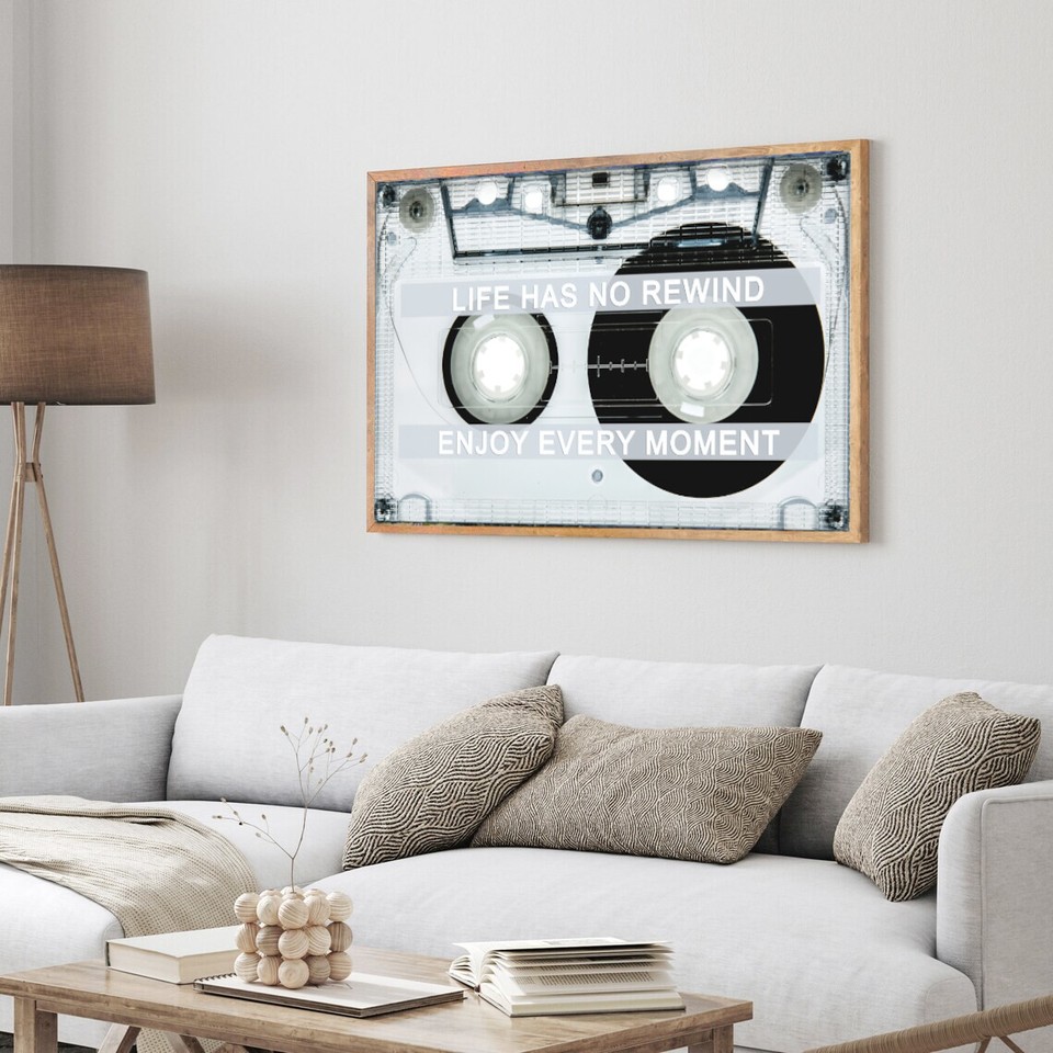 TAPE - LIFE HAS NO REWIND, ENJOY EVERY MOMENT Motivational Art POSTER ...