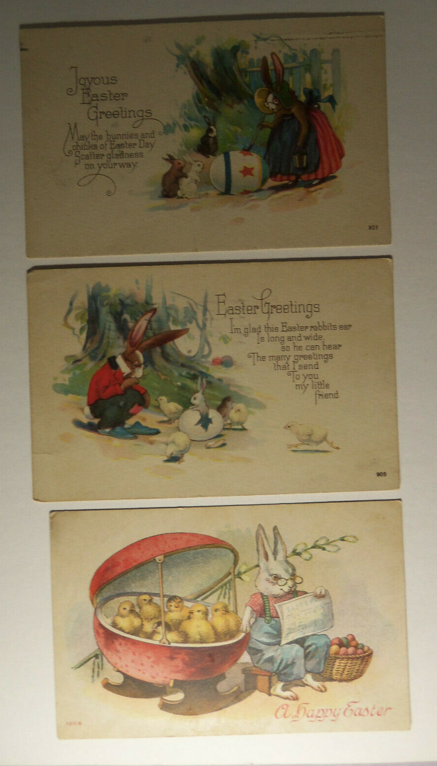 1924 1925 Lot 3 ANTHROPOMORPHIC Postcards EASTER - BUNNY RABBITS Brer ...