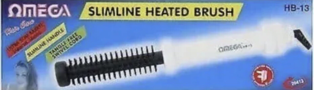 Omega Electric 13mm Slimline Heated Hair Styling Hot Brush 20414 NEW ...