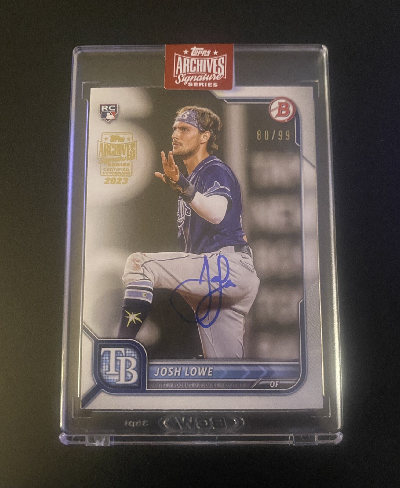 2023 Topps Archives Signature Series 2022 Bowman Josh Lowe Auto RC 80/ ...