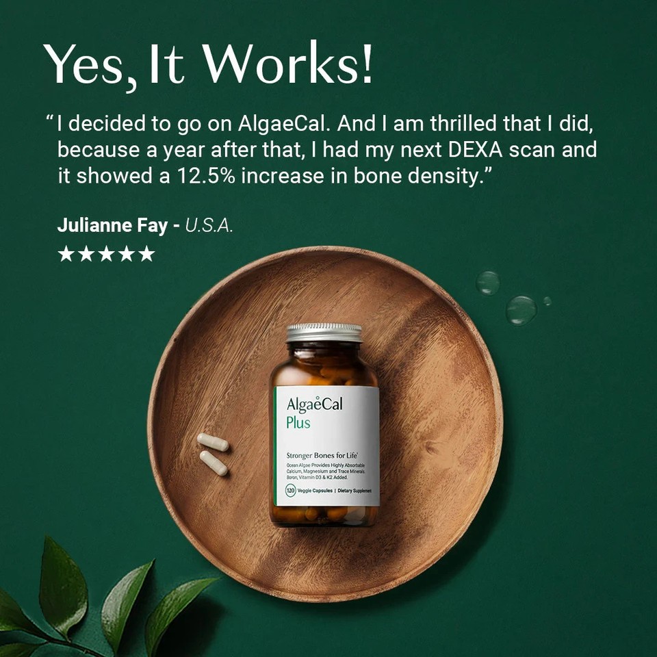 AlgaeCal Plus Stronger Bones Veggie Capsules Dietary Supplement Algae ...