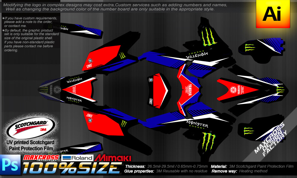 YAMAHA WR250F WR450F YZ250F YZ450F YZ250FX YZ450FX MAXCROSS GRAPHICS ...