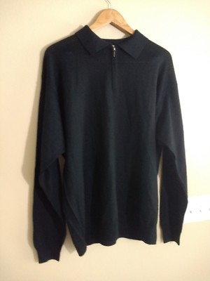 Linea Uomo Merino Wool Sweater Size XXL Black Z8 | eBay