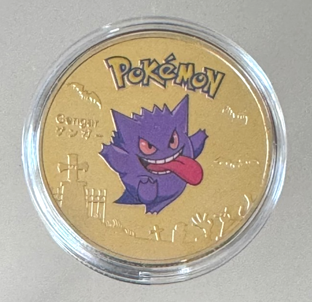 GENGAR Gold Coin - Pokemon Coin 18K Gold Plated - Exclusive Rare Design ...