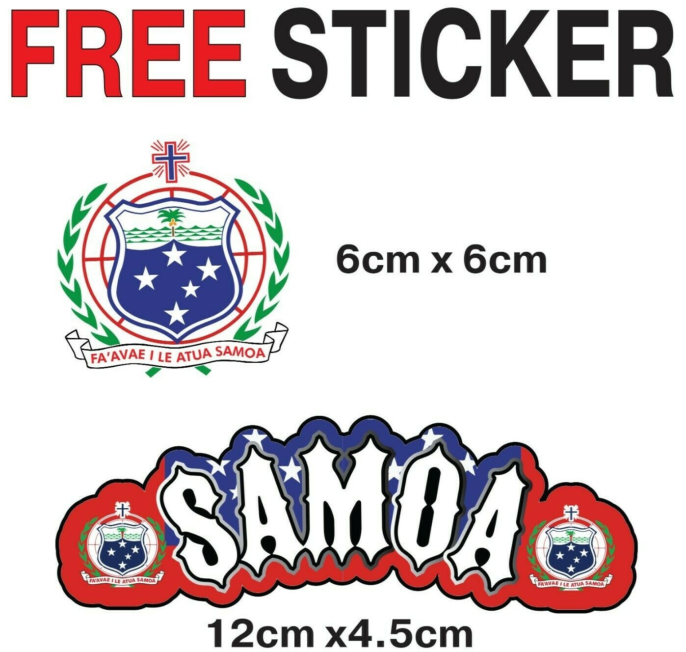 Samoa Flag Samoan Coat Of Arms Waterproof Car Sticker 100 X 100mm ...