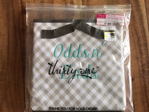 Thirty-One Your Way Junior Cube, 919 Taupe gingham, "Odds n ends" New ...