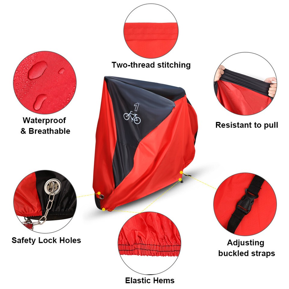 Bike Cover Waterproof Rain UV Protector Storage For Single/Double ...
