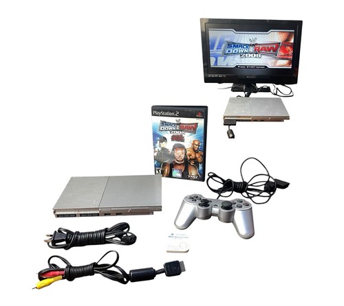 Sony PlayStation 2 Slim SCPH-90001 w Controller Cables Memory Card Game ...