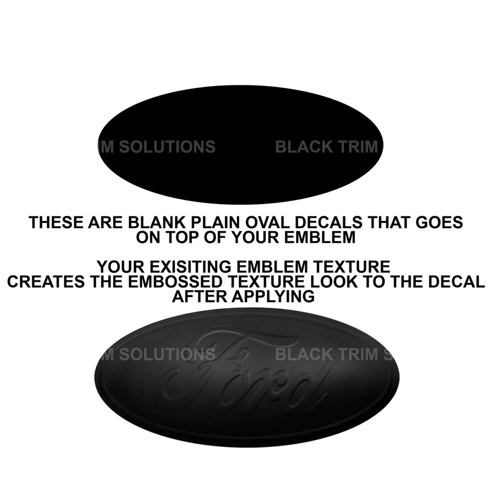Matte Black DECALS Front Rear Overlays Emblem For 2018 2019 2020 Ford ...