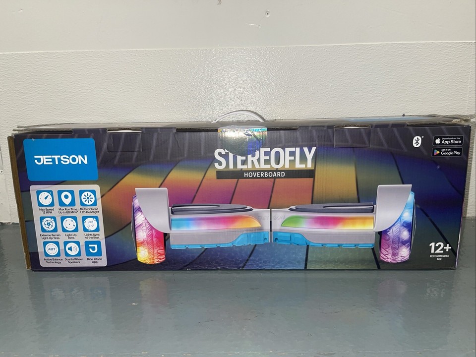 Jetson Stereofly Self-Balancing LED Bluetooth Speaker 12MPH, Gray OPEN ...