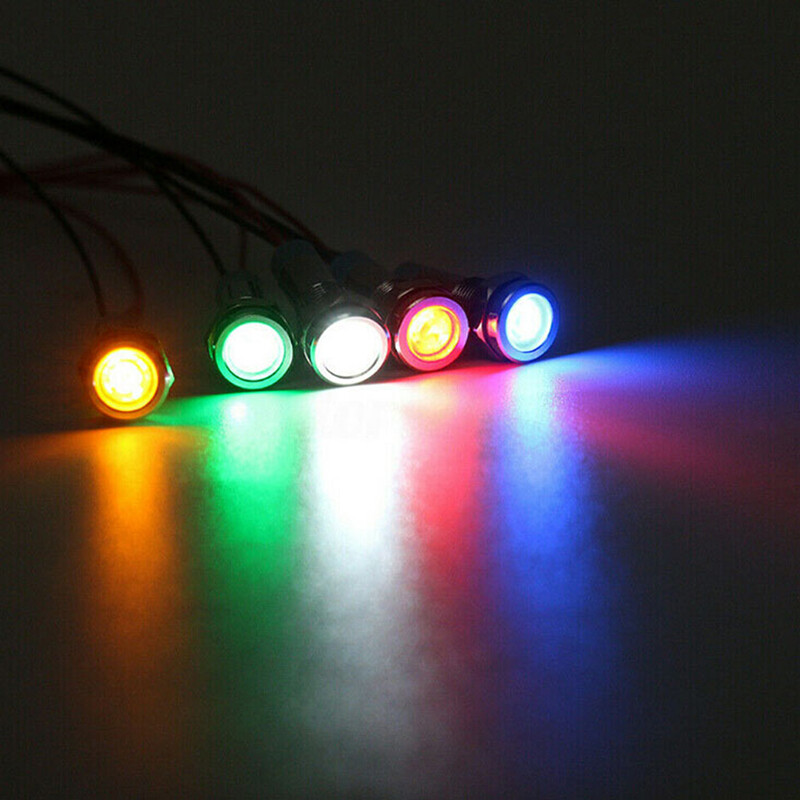 5x Car Boat 12V-24V 6mm LED Indicator Light Dash Dashboard Panel ...