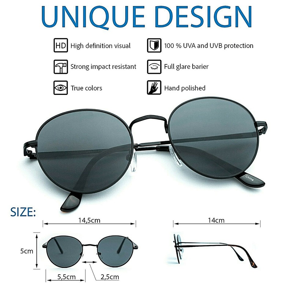 Sunglasses Men ROUND Metal Frames 001 BAN GAFAS SHADZ Classic Hugo | eBay