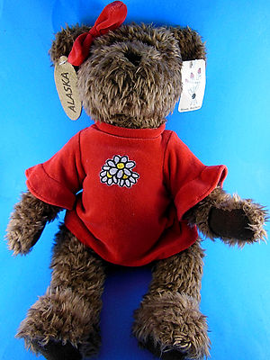Alaska Bloom Beothers 17" Shaggy Brown Plush Teddy Bear Jointed Mint ...