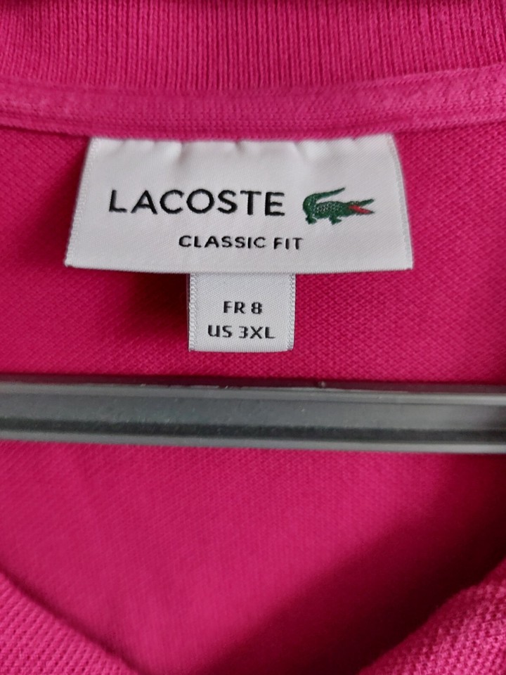 LACOSTE 3XL (SIZE 8) RASPBERRY POLO SHIRT VERY GOOD USED CONDITION | eBay