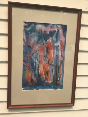 Large Luckner Lazard Mixed Media Painting Haitian Artist 1928-1998 | eBay