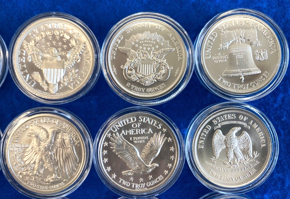 12 Intaglio Mint 2 Oz .999 Silver BU High Relief Coin Round Set | eBay