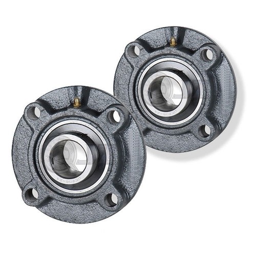 2x 3/4in 4-Bolt Piloted Flange Cast Iron UCFC204-12 Mount Bearing UC204 ...
