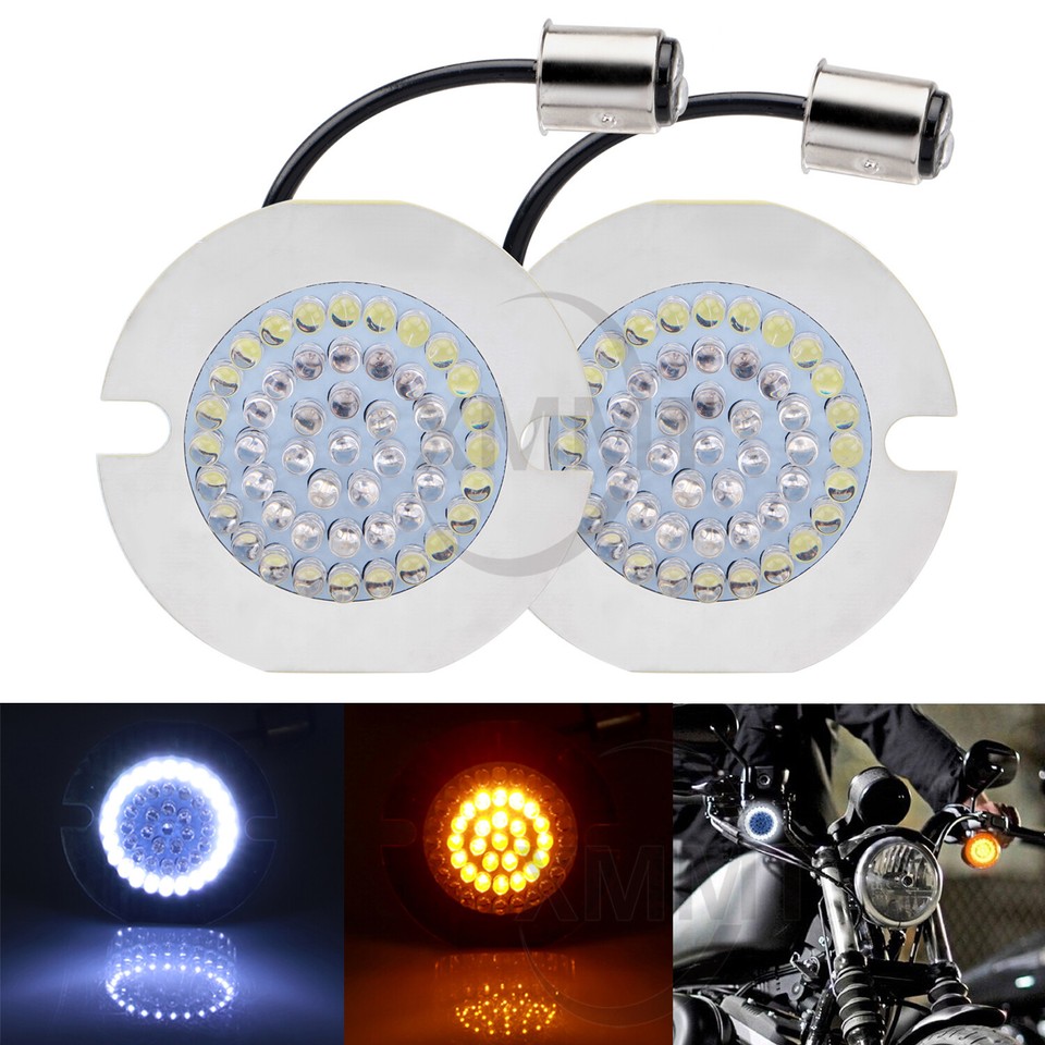 1156 & 1157 LED Turn Signal Light Blinker w/Smoke Lens For Harley Road ...
