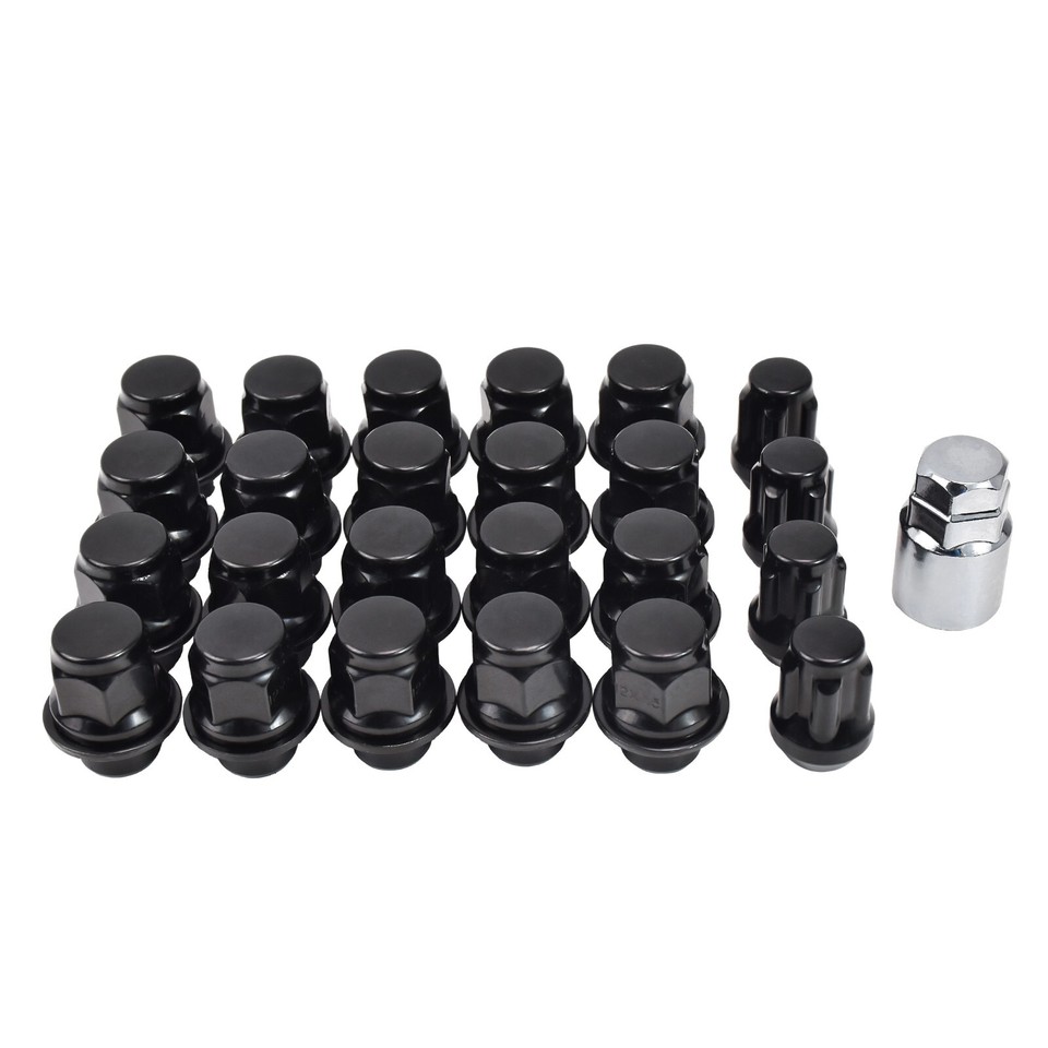 (20) Black 12x1.5 Mag Lug Nut +4 Wheel Lock Key Combo Set for Toyota ...